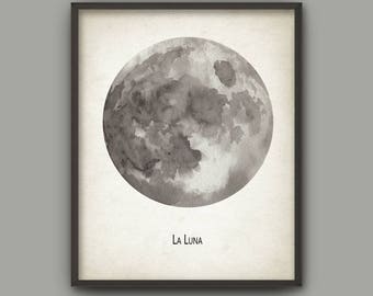 Full moon painting | Etsy