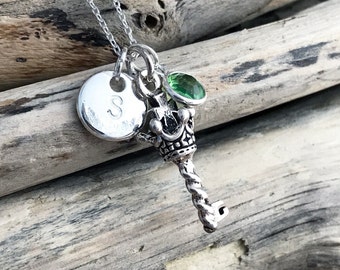 Crown key necklace | Etsy