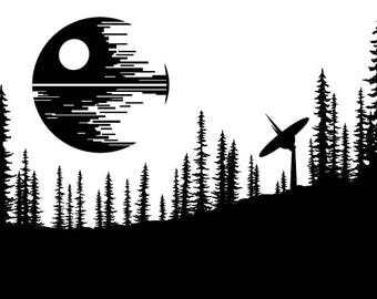 Death star drawing | Etsy