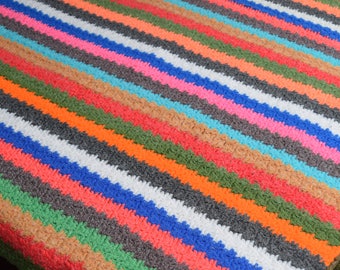 Striped afghan | Etsy