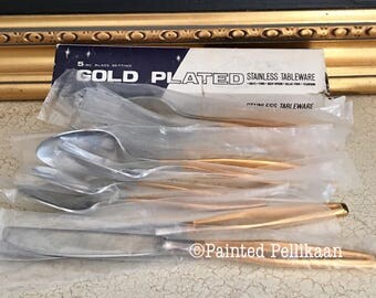 Gold plated flatware | Etsy