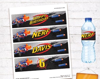 Nerf bottle labels | Etsy