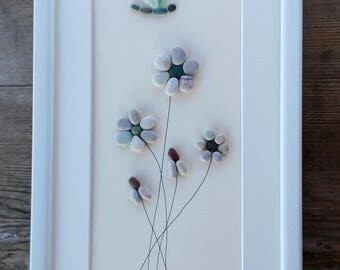 Pebble art flowers | Etsy