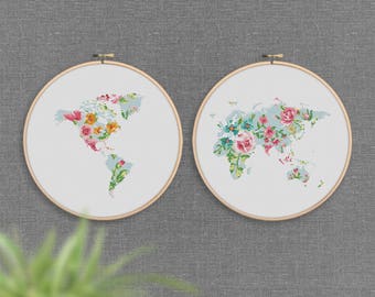 Map cross stitch | Etsy
