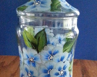 Painted glass jar | Etsy