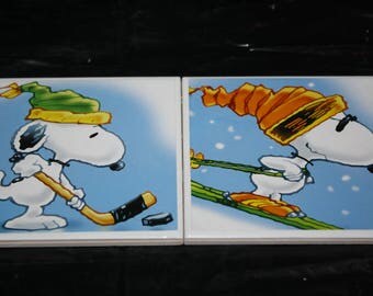 Snoopy skiing | Etsy