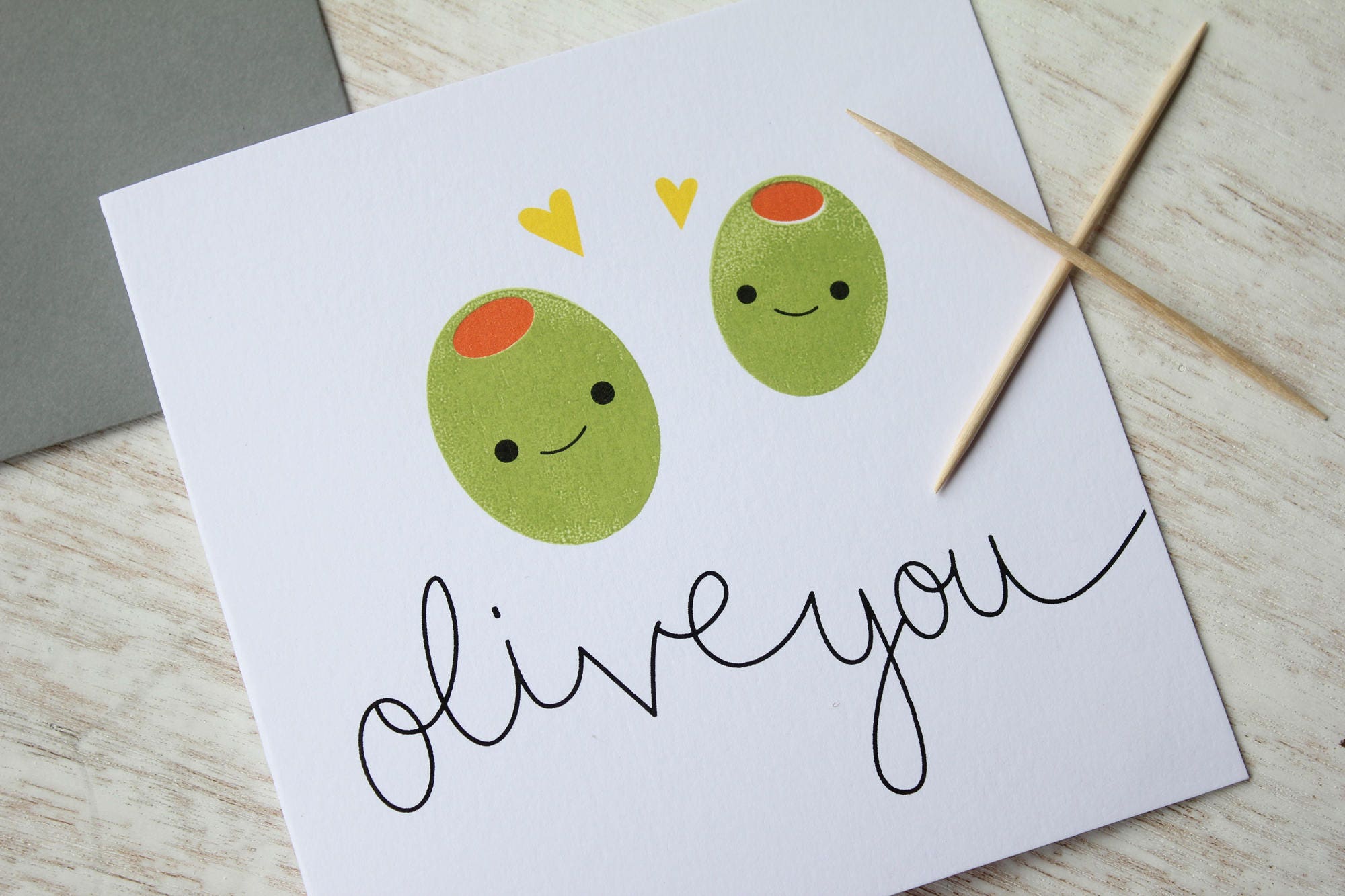 Olive You Card Love Card Anniversary Card Funny Valentines