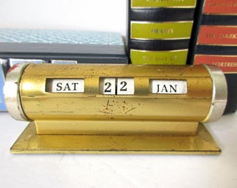 Brass desk calendar | Etsy