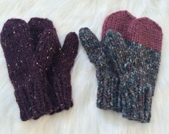 Knitted mittens | Etsy