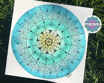 Watercolor mandala | Etsy