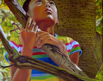 Girl climbing tree | Etsy