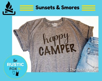 Happy camper shirt | Etsy