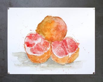 Grapefruit painting | Etsy