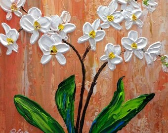Orchid painting | Etsy
