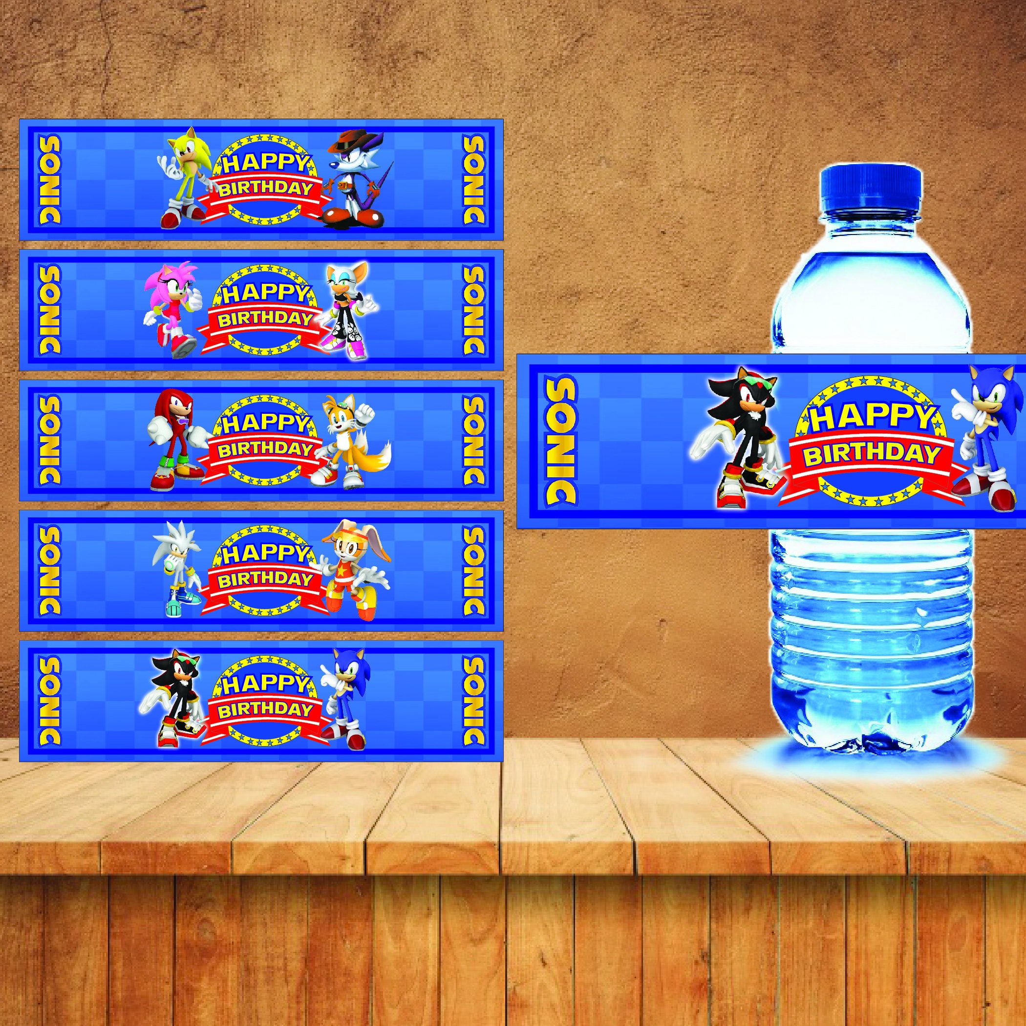 Sonic Water Labels Sonic Labels or Stickers Sonic Party