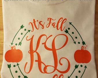Monogram fall shirt | Etsy