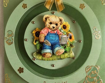 Teddy bear card | Etsy