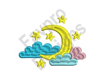 Moon embroidery | Etsy