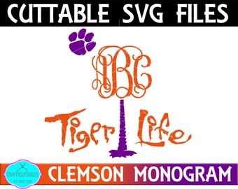 Clemson monogram | Etsy