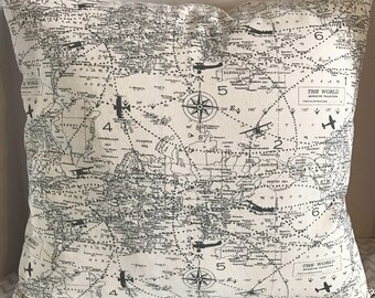 World map pillow | Etsy
