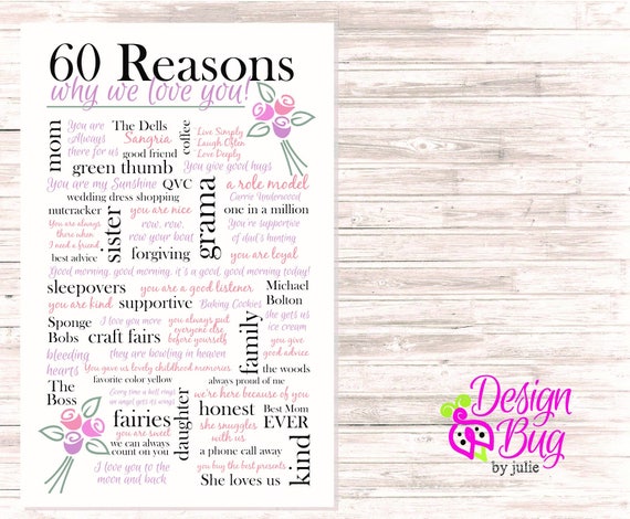 60 Reasons Why We Love You Poster