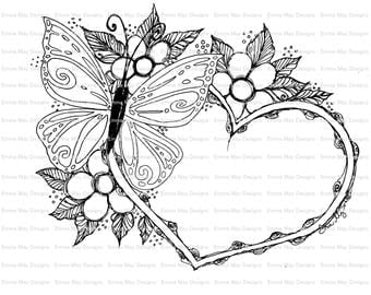 Heart coloring pages | Etsy