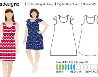 Casual dress pattern | Etsy