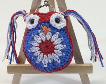 Crochet Pattern Owl Key Cosy keycover cozy uk or us crochet