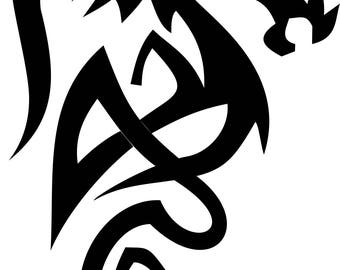 Tribal dragon decal | Etsy