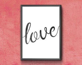 Love calligraphy | Etsy