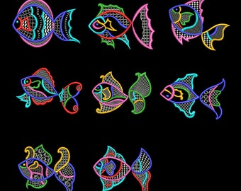 Fish embroidery | Etsy