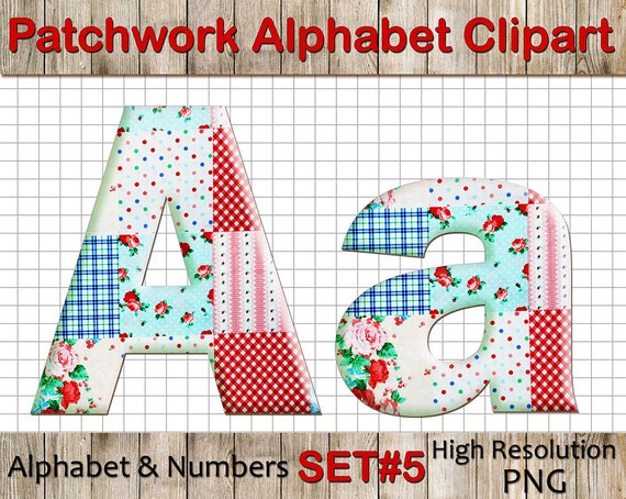 Patchwork Alphabet Clipart: Patchwork Clip Art Patchwork