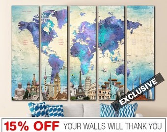 Abstract world map | Etsy