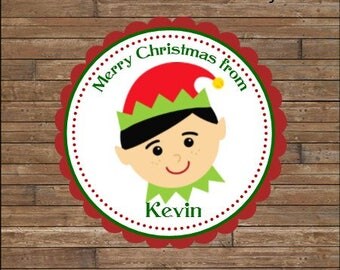 Christmas Elf Stickers Inspected by Elves Kids Christmas