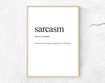 Sarcasm print | Etsy