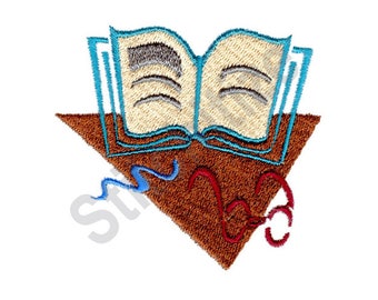 Girl Reading Book Machine Applique Embroidery Design Reading