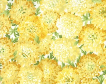 Yellow floral fabric | Etsy