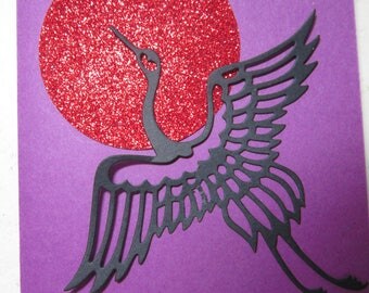 Yakudoshi Birthday Invitation Japanese Crane Retirement