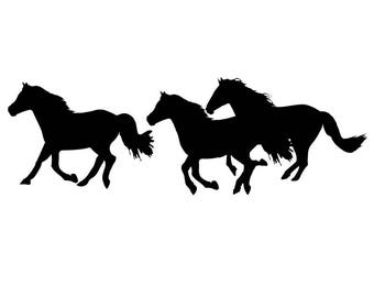 Running horse decal | Etsy