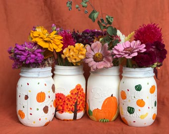 Fall mason jars | Etsy