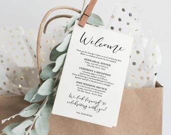 Wedding welcome card | Etsy