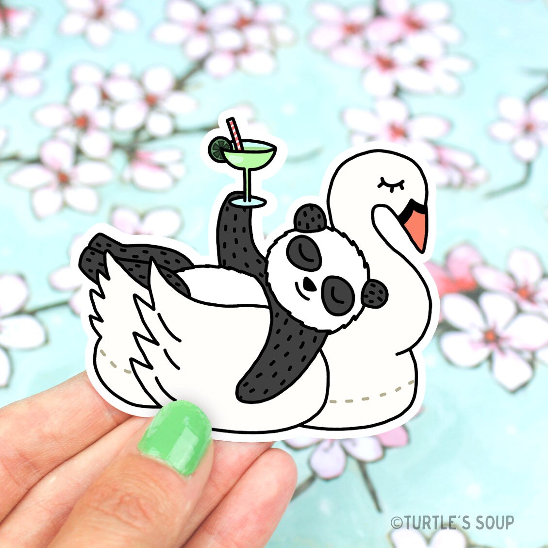 Panda Vinyl Sticker Swan Pool Float Pool Party Aqua Beach