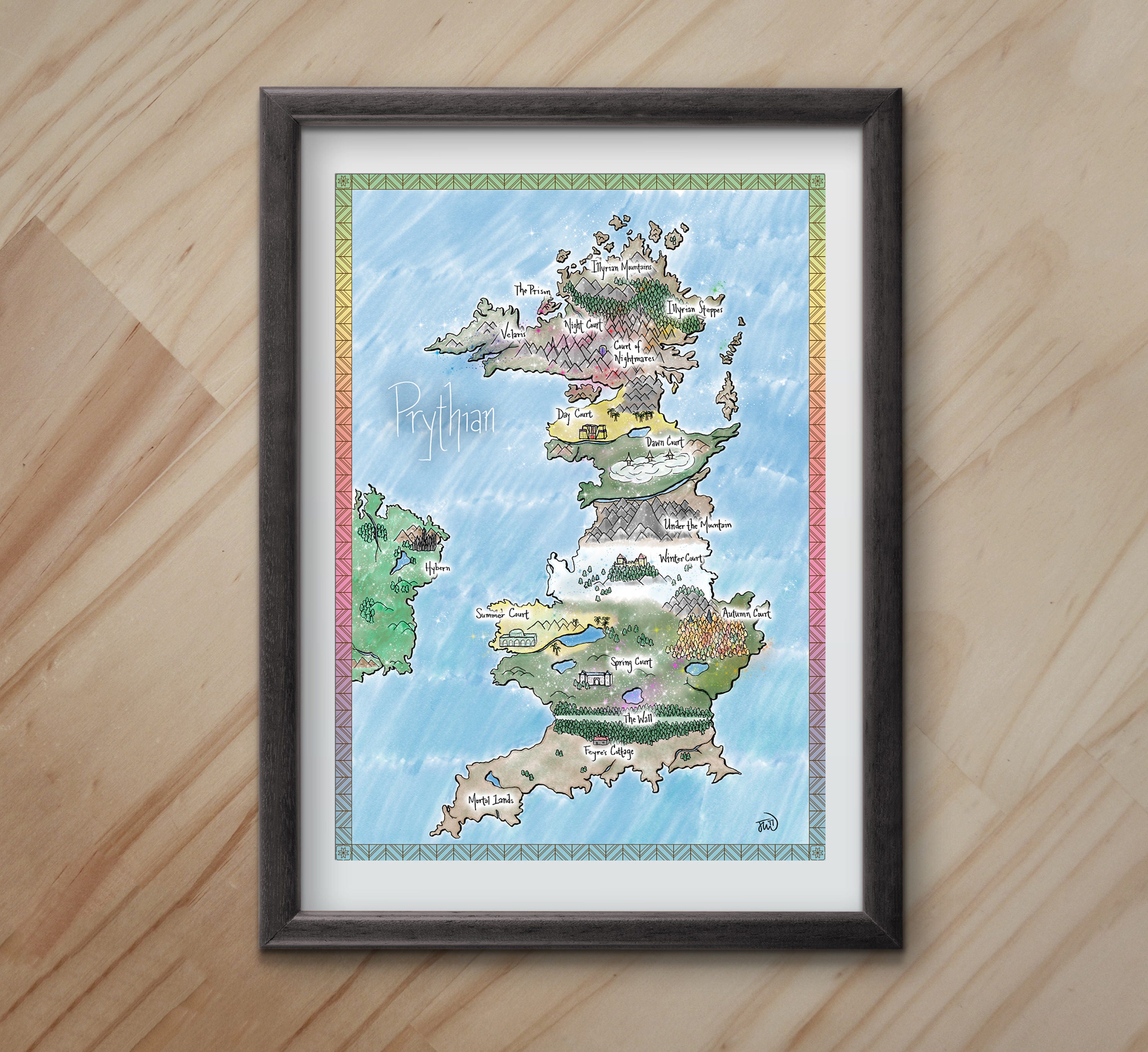 Prythian Map Art Print ACOMAF ACOTAR ACOWAR Map