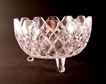 Footed glass bowl | Etsy