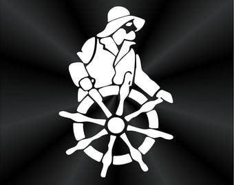 Fish Reaper Skull Skeleton Rod Car Boat Truck Window Vinyl