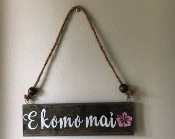 E komo mai sign | Etsy