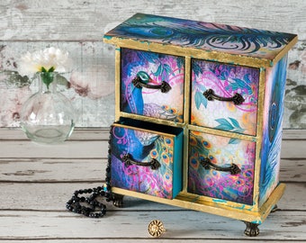 Peacock jewelry box | Etsy