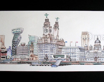 Liverpool skyline | Etsy