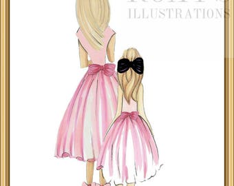 Mother and Daughter Art Print A Mother's Love Mother