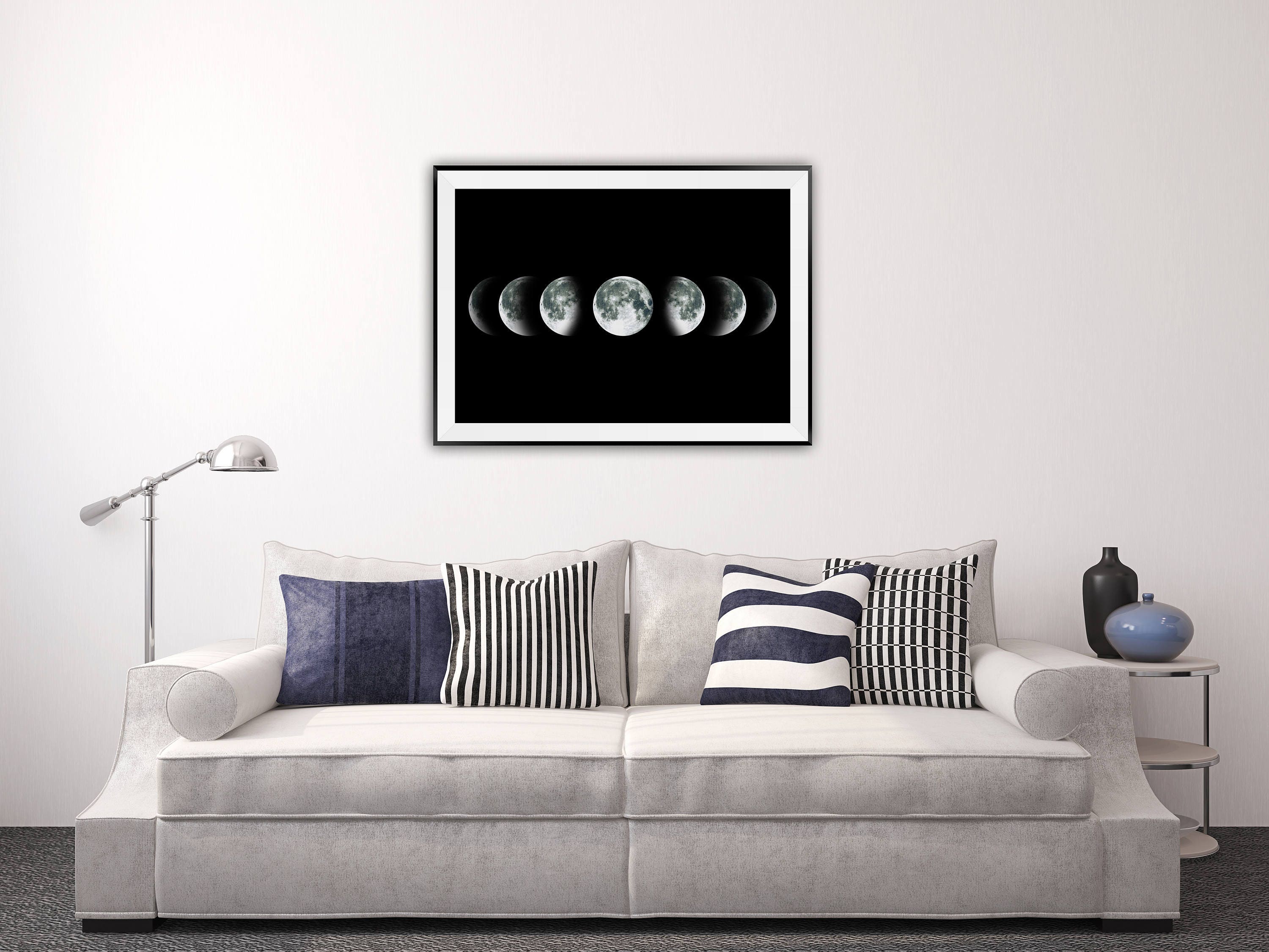 Moon phases print Living room decor Moon phases wall decor